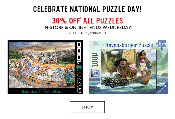 Chapters Indigo: Save 30% off All Puzzles