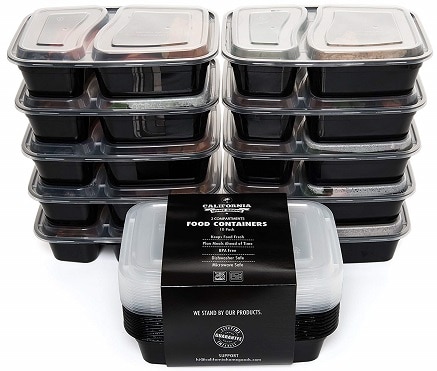 California Home Goods 2 Compartment Reusable Food Storage Containers $10.95