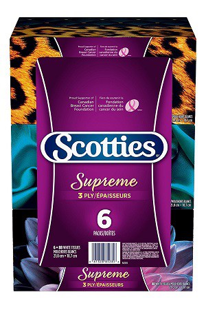 Scotties Supreme Facial Tissue, 6 Pack only $4.99